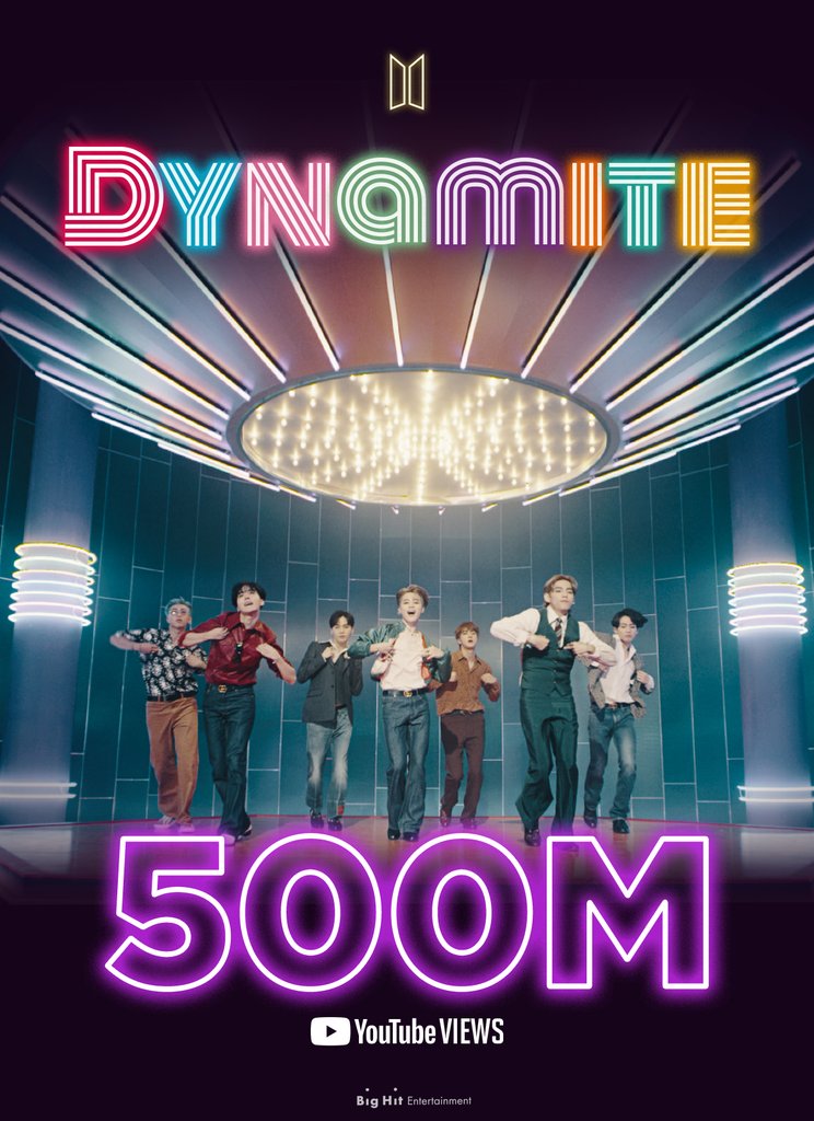 방탄소년단 Bts 다이너마이트 5억뷰 돌파 연합뉴스