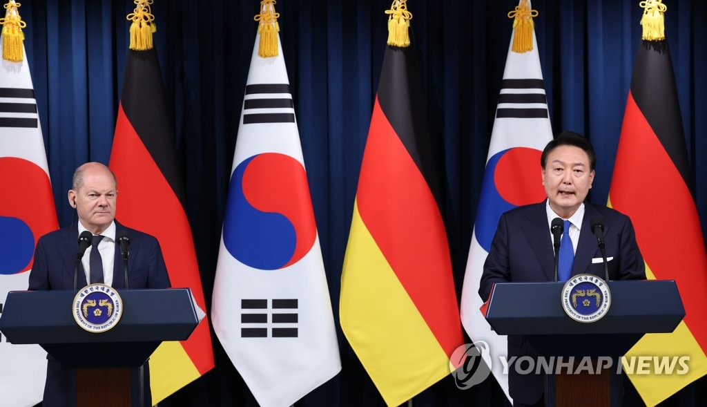 한독 정상회담 공동 기자회견 연합뉴스