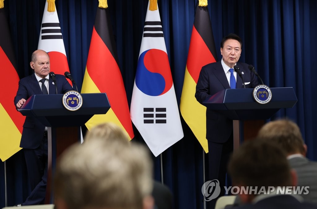 한독 정상회담 공동 기자회견 연합뉴스