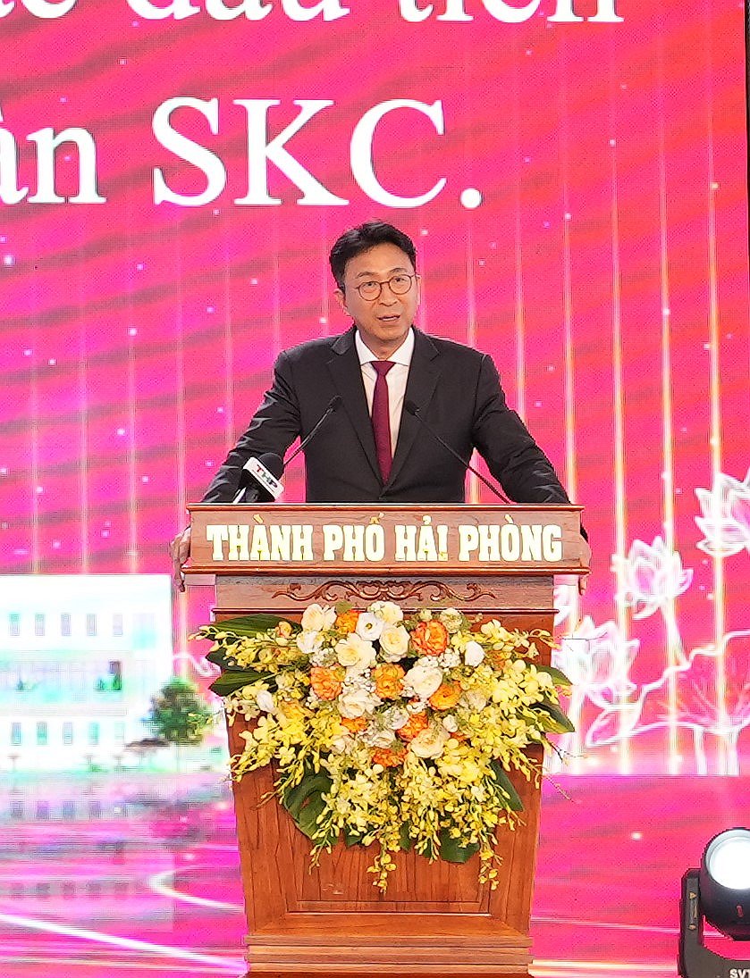 축사하는 박원철 SKC 사장 | 연합뉴스